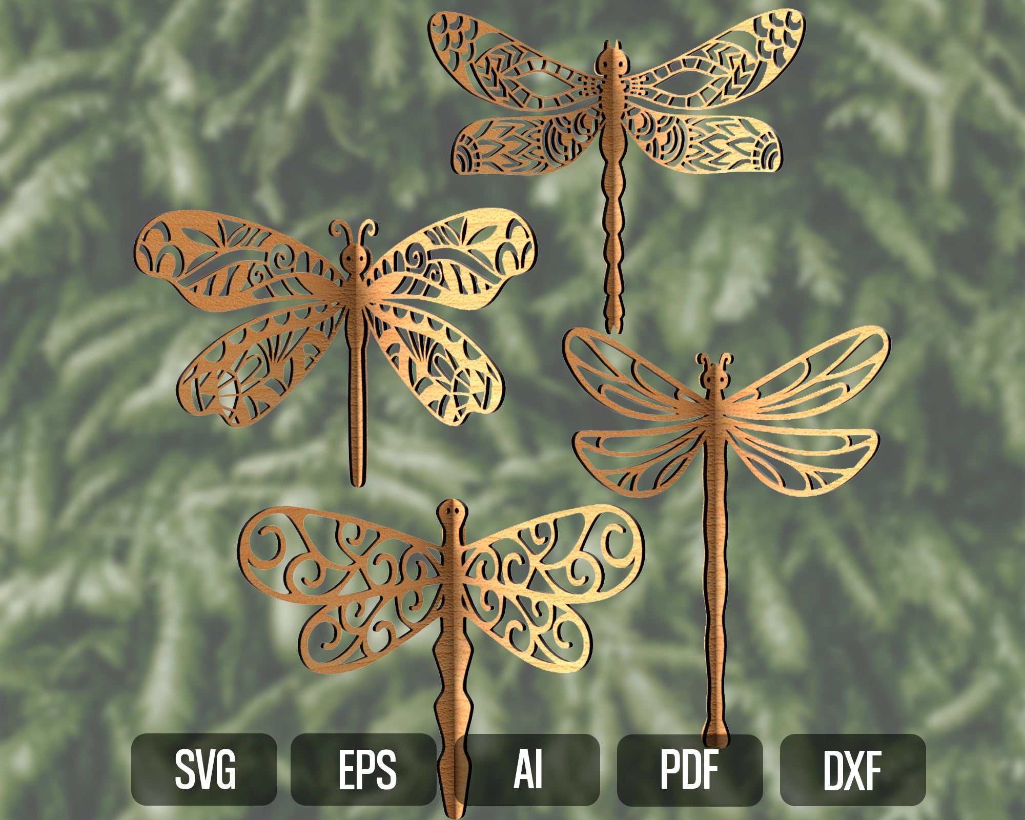 Hanging Dragonflies Bundle Set 3D Model Dragonfly SVG Digital Download ...
