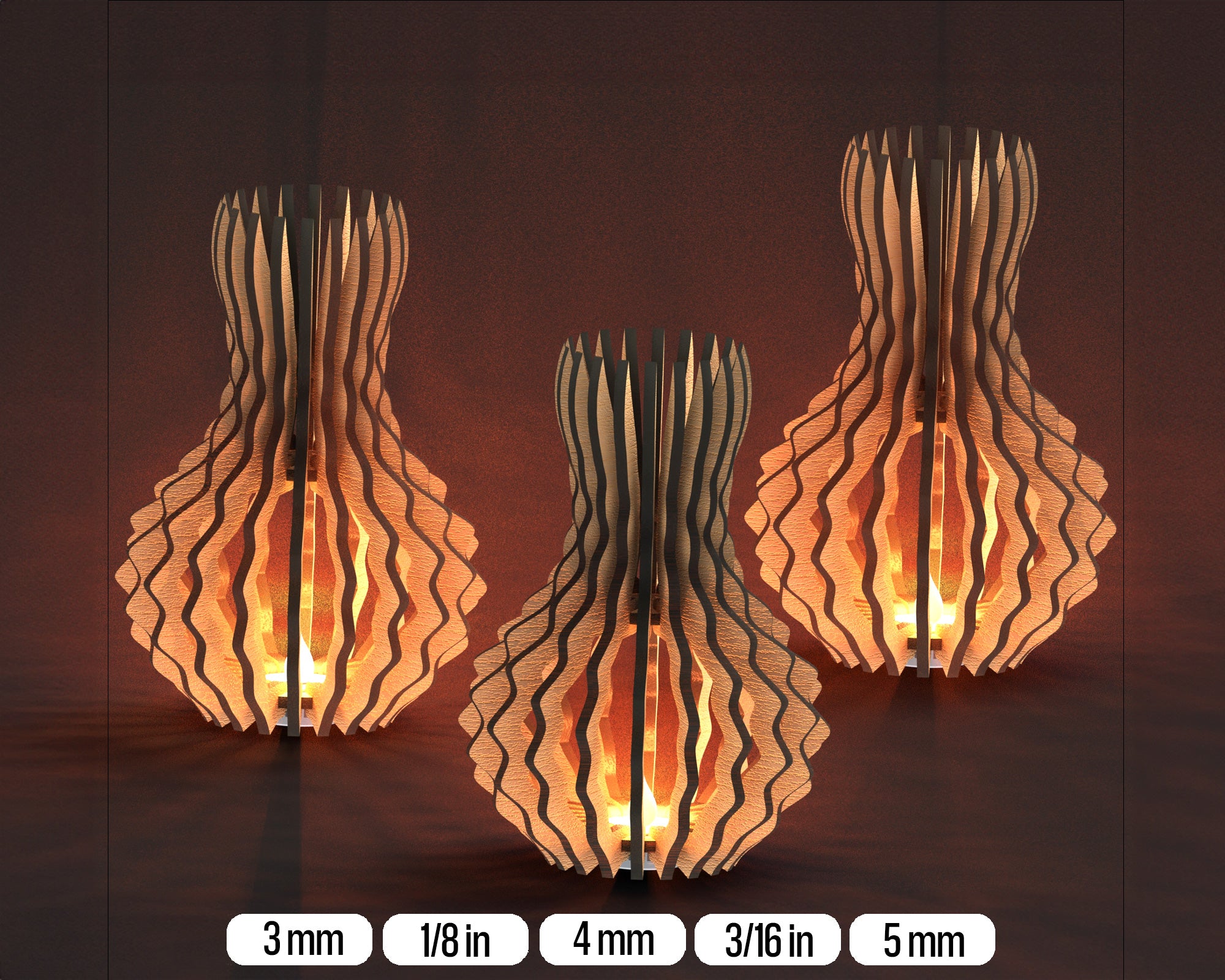 Complex Shaped Tealight Holder for Laser Cutters SVG Digital Download ...