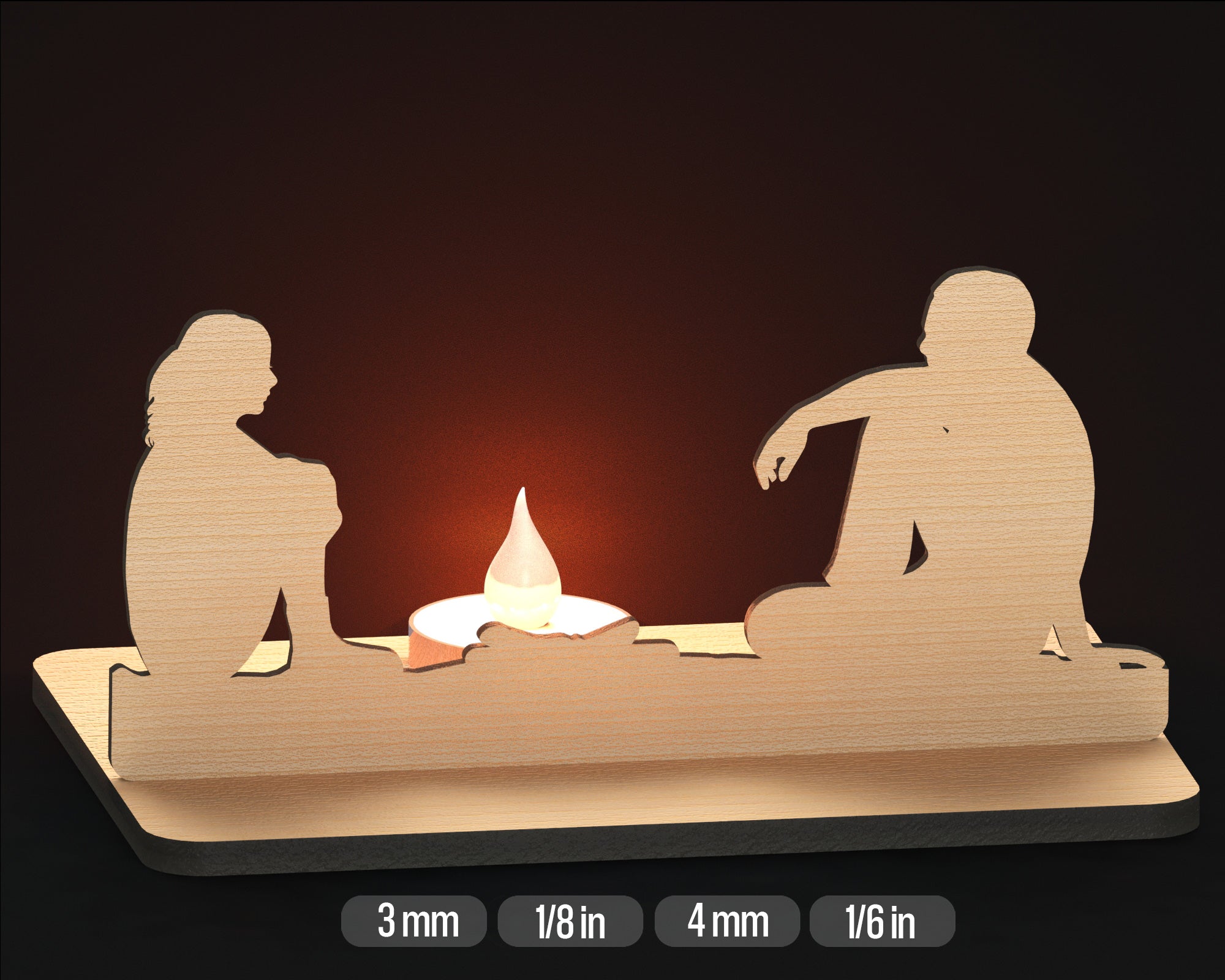 SVG Tealight Holder Talking Couple Tealight Laser Cut File Candle Hold ...
