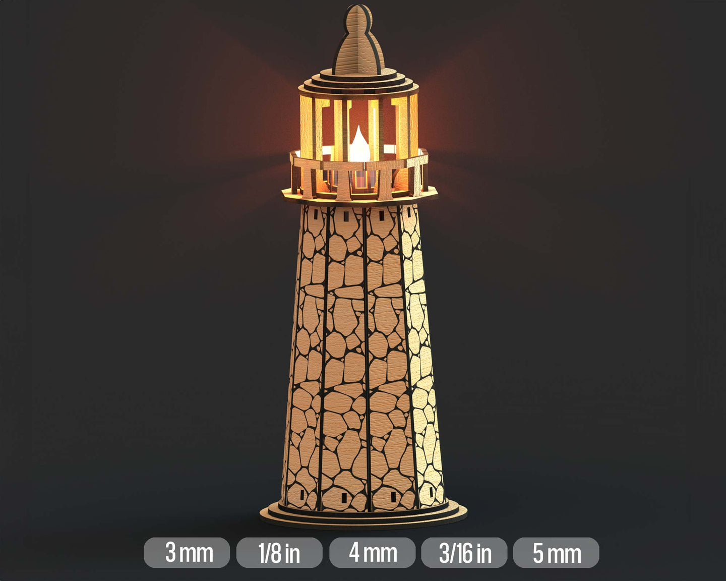 LightHouse Candle Holder – Laser Cut File Archive
