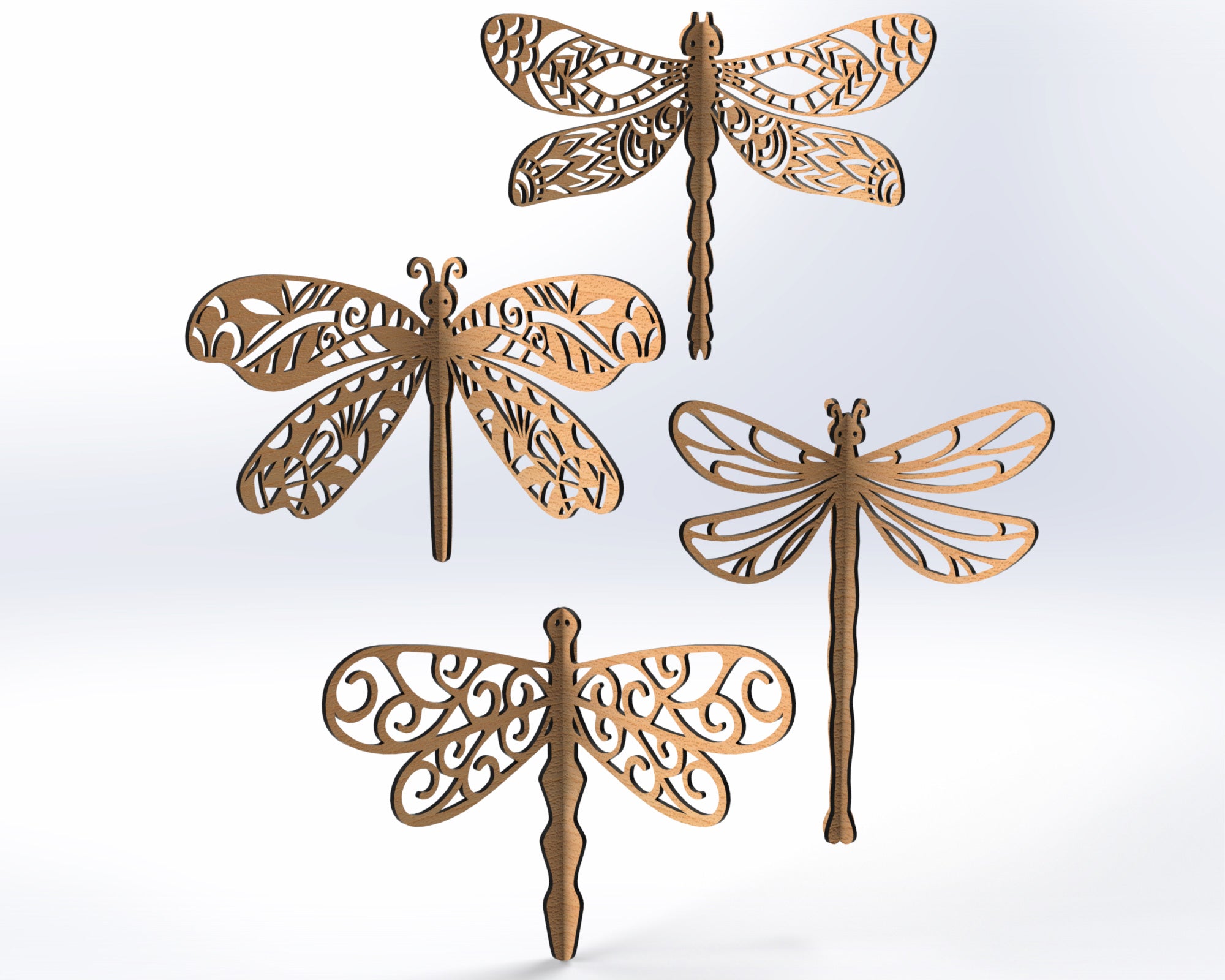 Hanging Dragonflies Bundle Set 3D Model Dragonfly SVG Digital Download ...