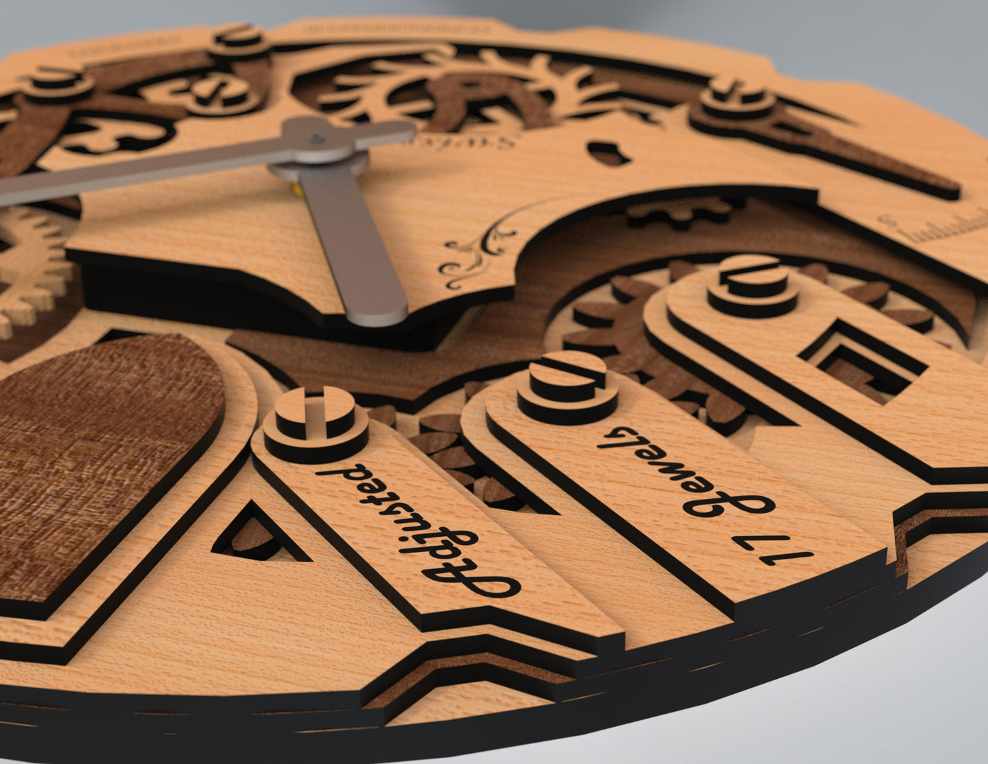 Clock SVG Mechanical Wall Clock Digital Download DXF – Laser Cut File ...