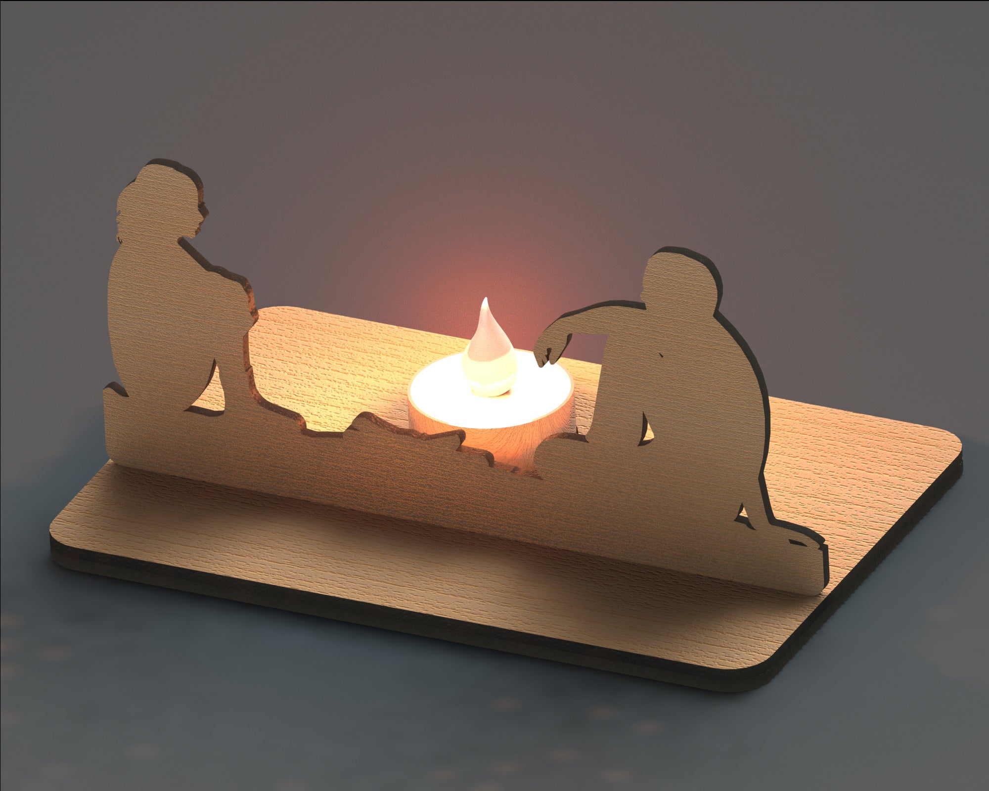 SVG Tealight Holder Talking Couple Tealight Laser Cut File Candle Hold ...