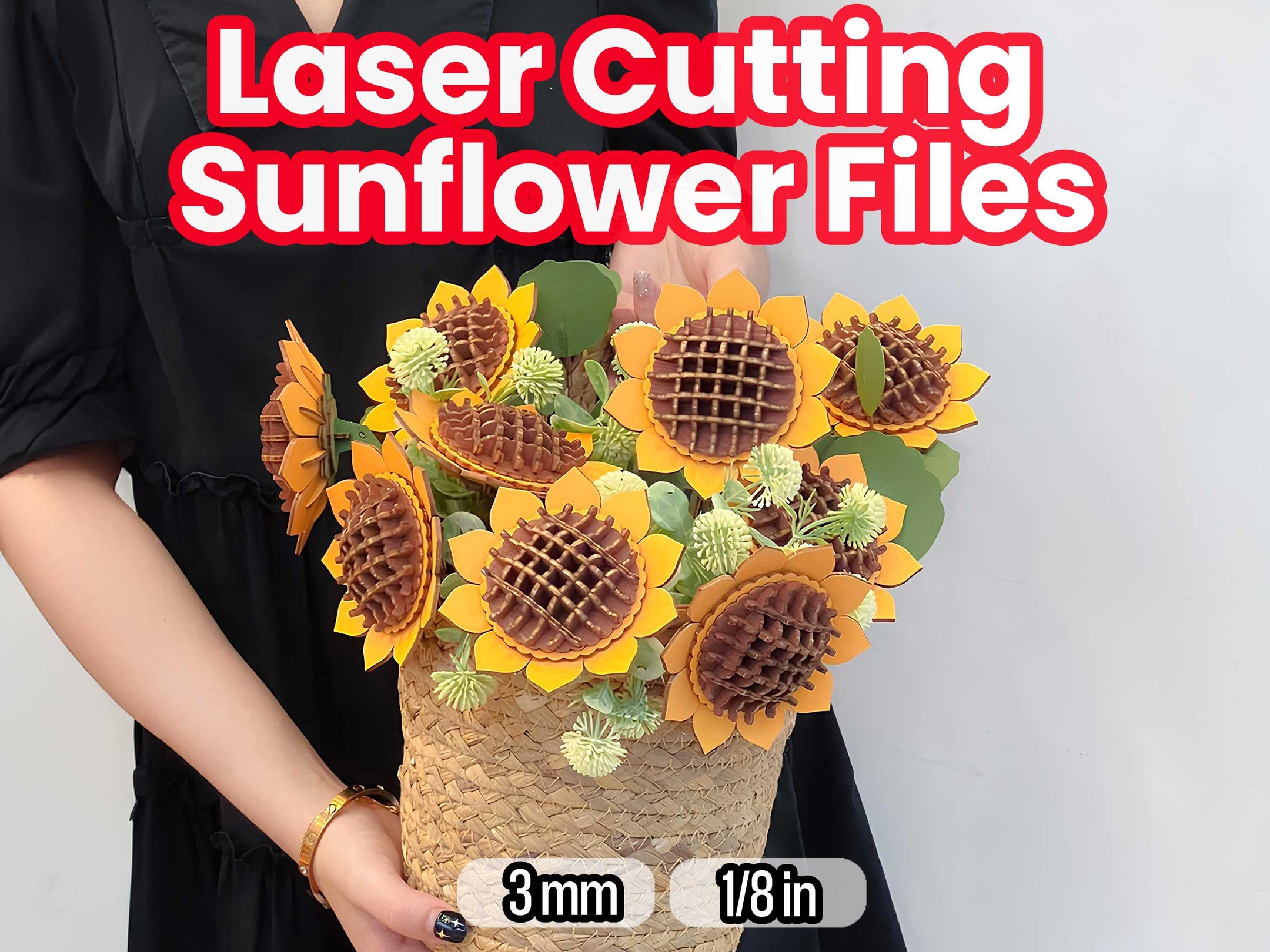 SVG Flower Laser Cutting File for Sunflower Lasercut Plant DXF – Laser ...