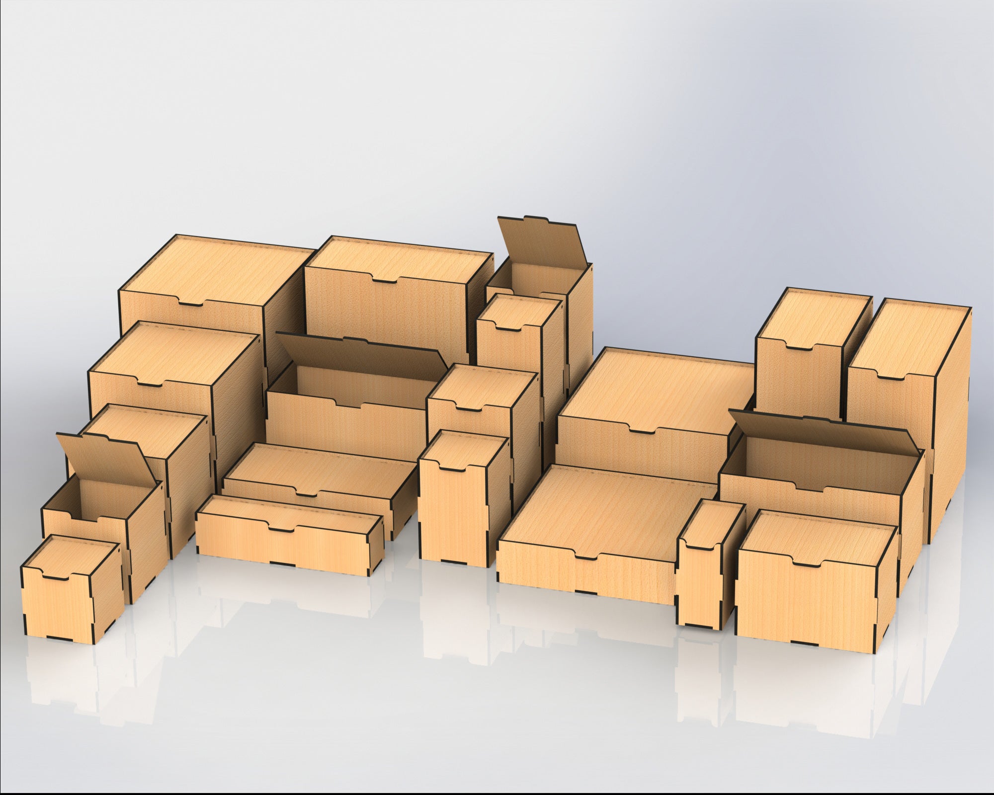 Box Bundle With Flip Up Lid Laser Cut SVG Bundle Boxes Storage Boxes ...